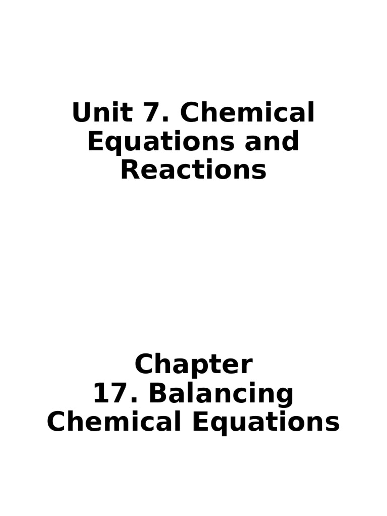 Unit 7 Chem 100 Revised in Class | PDF | Chemistry | Chemical Reactions