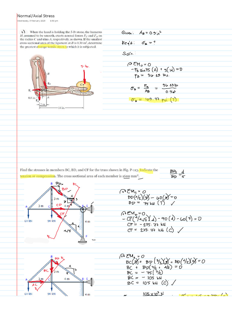 MDB - Normal Stress Solutions | PDF
