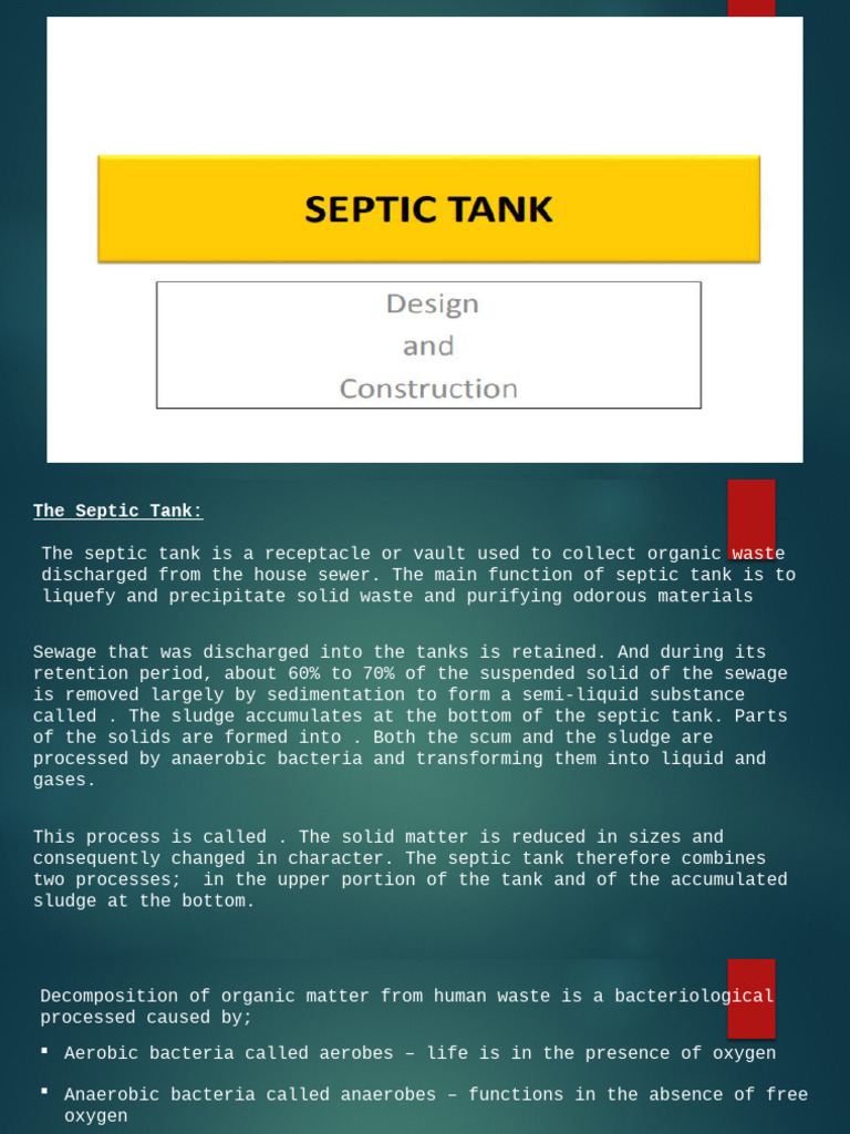 MODULE-05-THE-SEPTIC-TANK | PDF | Septic Tank | Sewage