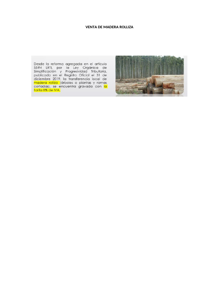 Venta de Madera Rolliza | PDF