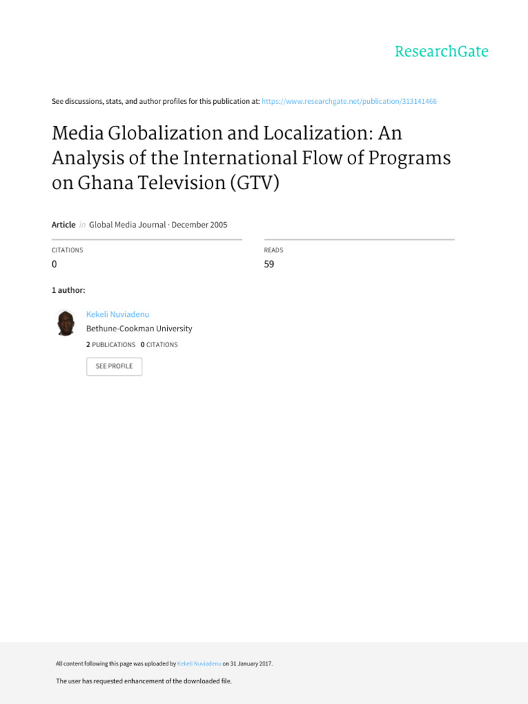 Media Globalization and Localization An Analysis of The International ...