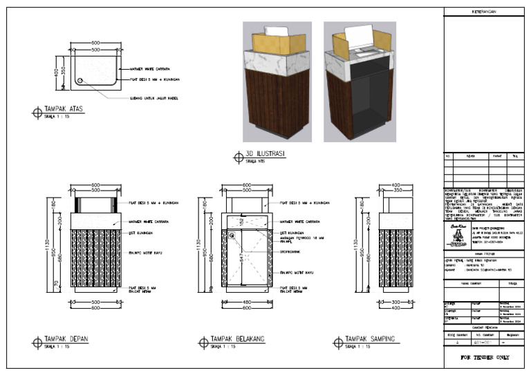 Gambar Kerja Greeter Table SKS T3 | PDF