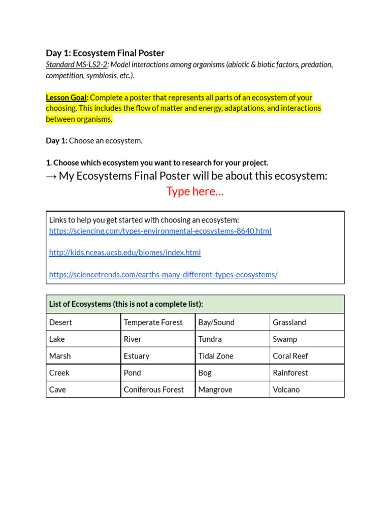 Day 1: Ecosystem Final Poster | PDF