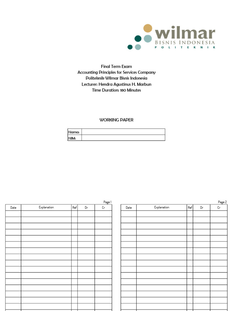 Worksheet UAS Jasa 2025 | PDF | Expense | Income Statement