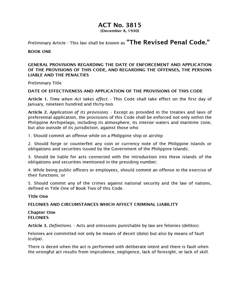 RPC-Art-1-20 | PDF | Aiding And Abetting | Felony