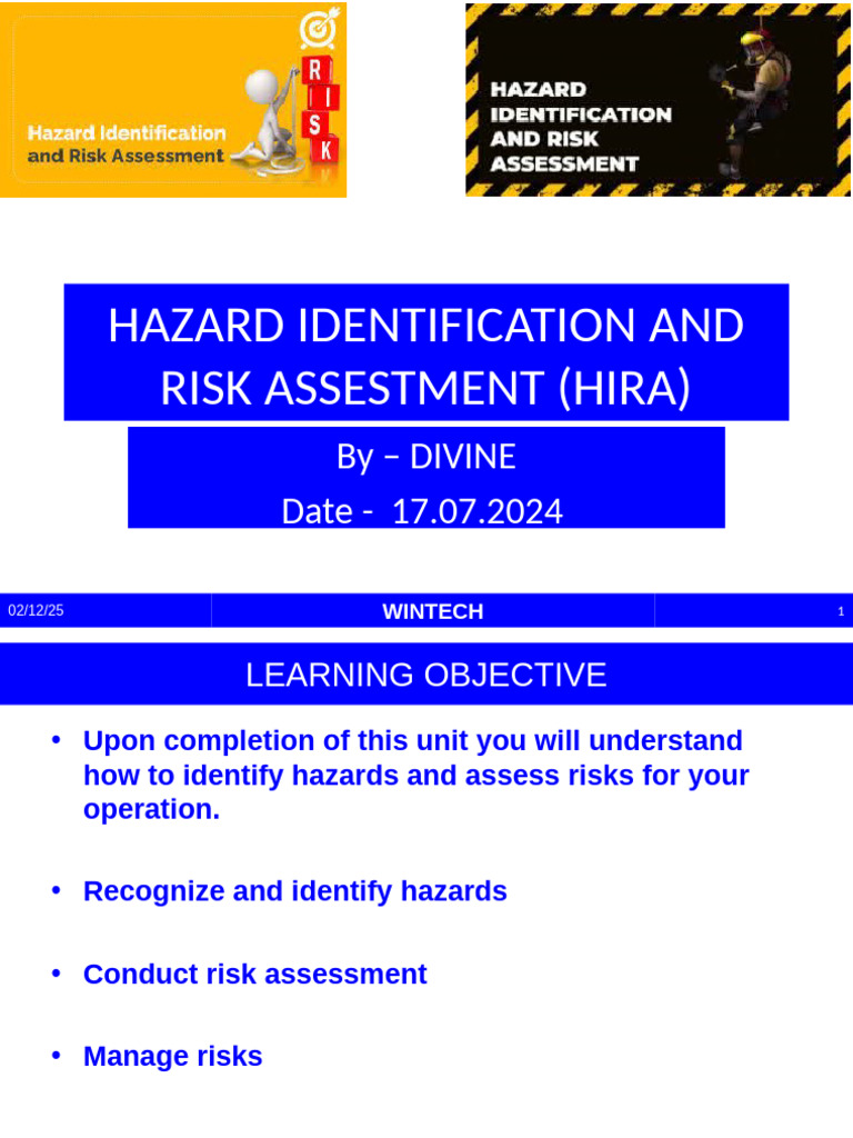 p240717aa Kk, Hira Training | PDF | Occupational Safety And Health | Risk