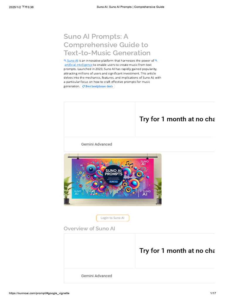 Suno AI_ Suno AI Prompts _ Comprehensive Guide | PDF | Artificial ... Suno AI_ Suno AI Prompts _ Comprehensive Guide | PDF | Artificial ...