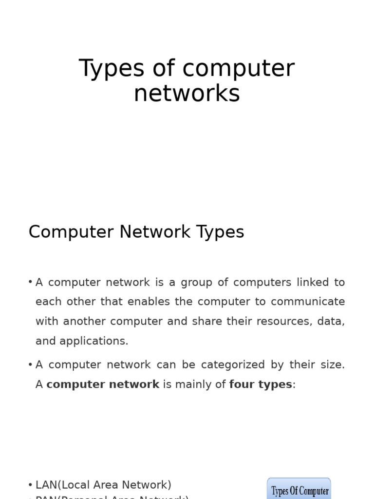 Types of Computer Networks | PDF | Computer Network | Wide Area Network