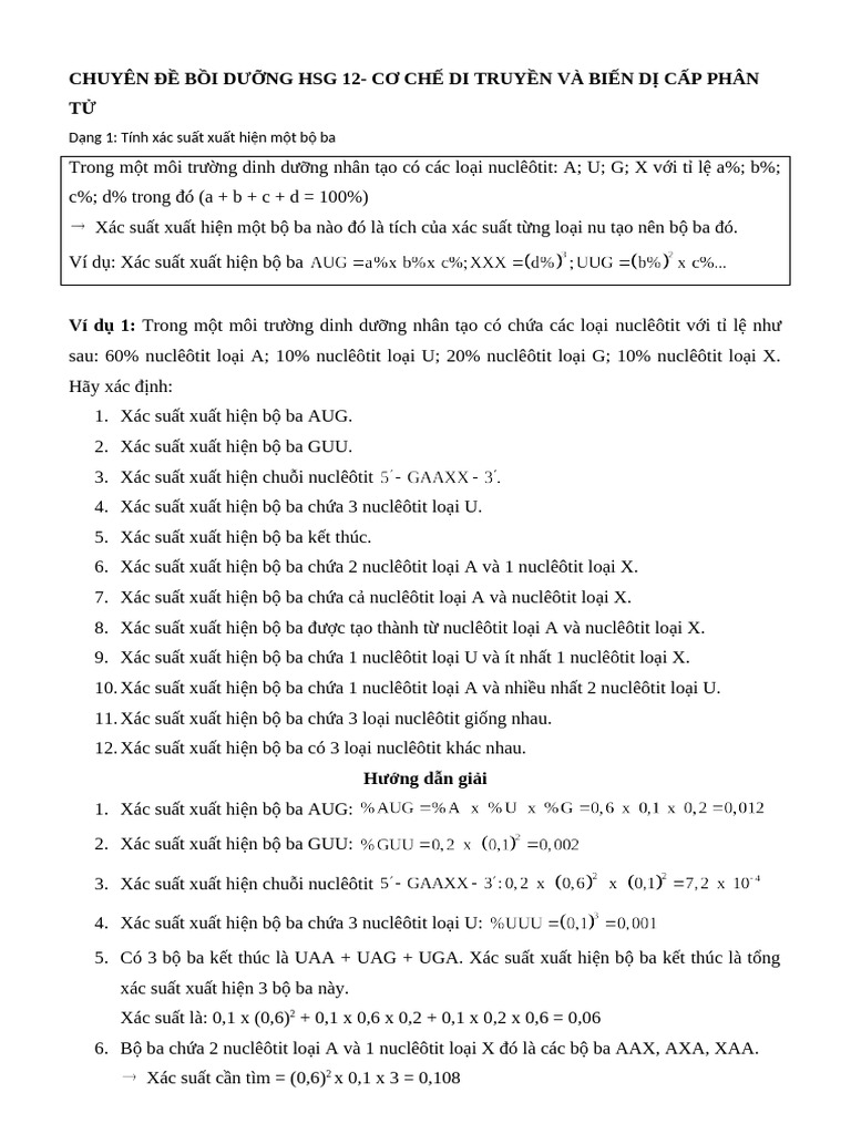 ÔN HSG 12- PHẦN 2 | PDF