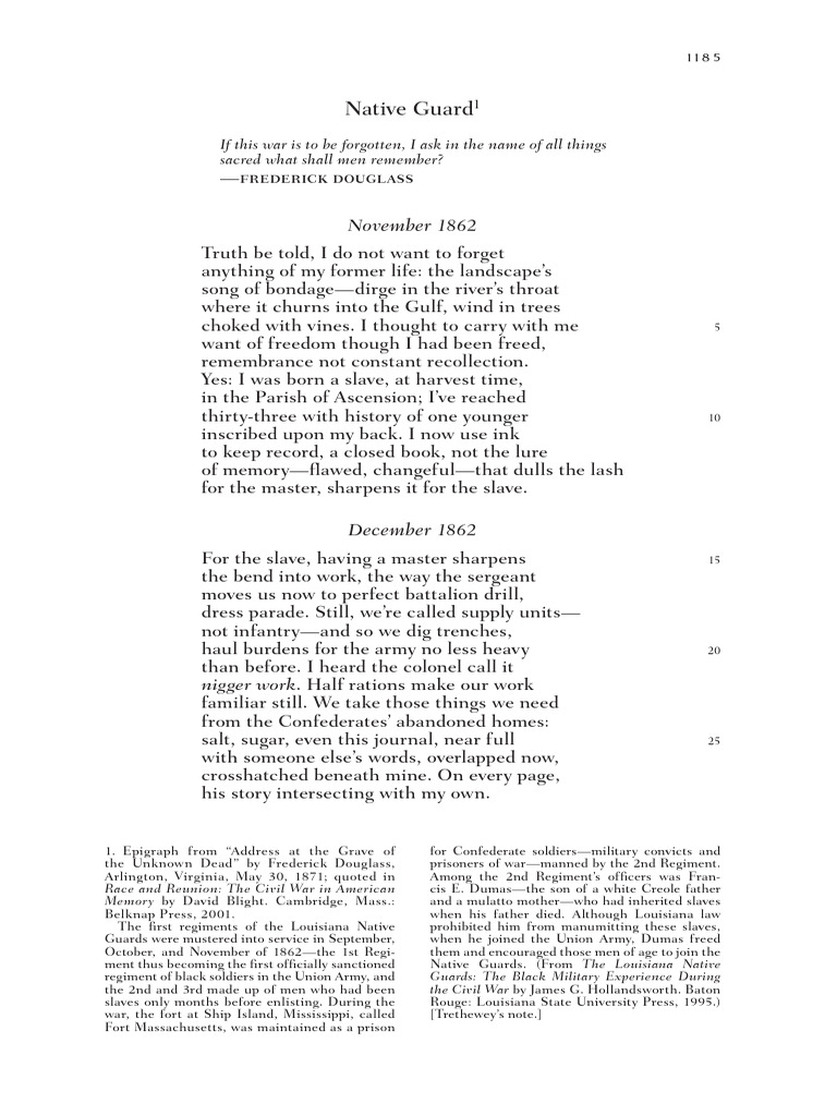 Natasha Trethewey - Native Guard | PDF | American Civil War ...