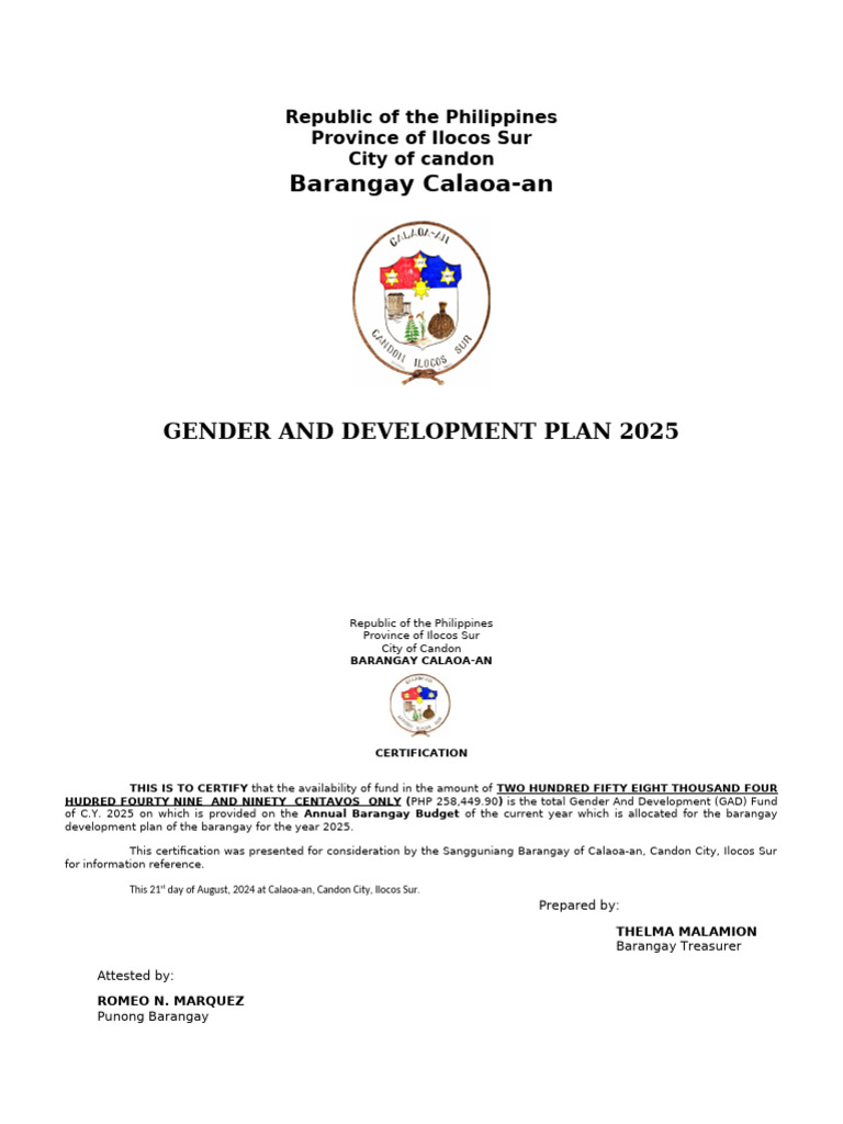 GAD PLAN 2024 | PDF