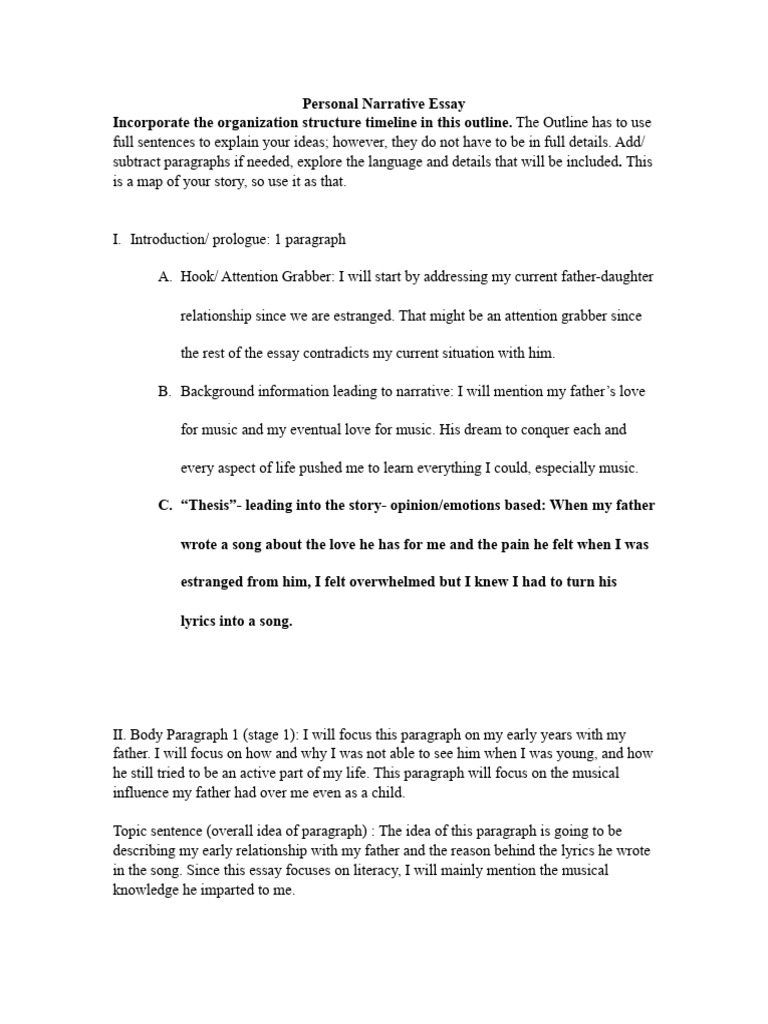 Literacy Narrartive Outline- 2020 (1) | PDF | Essays | Paragraph
