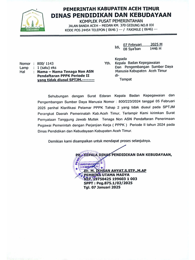 Nama p3k tahap 2 yg belum usul SPTJM (1) | PDF