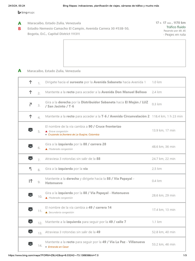 Bing Mapas - Indicaciones, Planificación de Viajes, Cámaras de Tráfico y Mucho Más | PDF