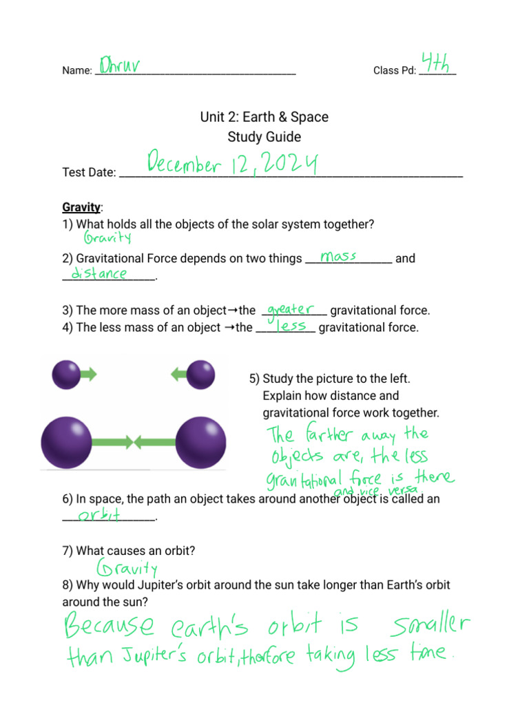 Earth & Amp Space Study Guide 2024 | PDF | Solar System | Planets