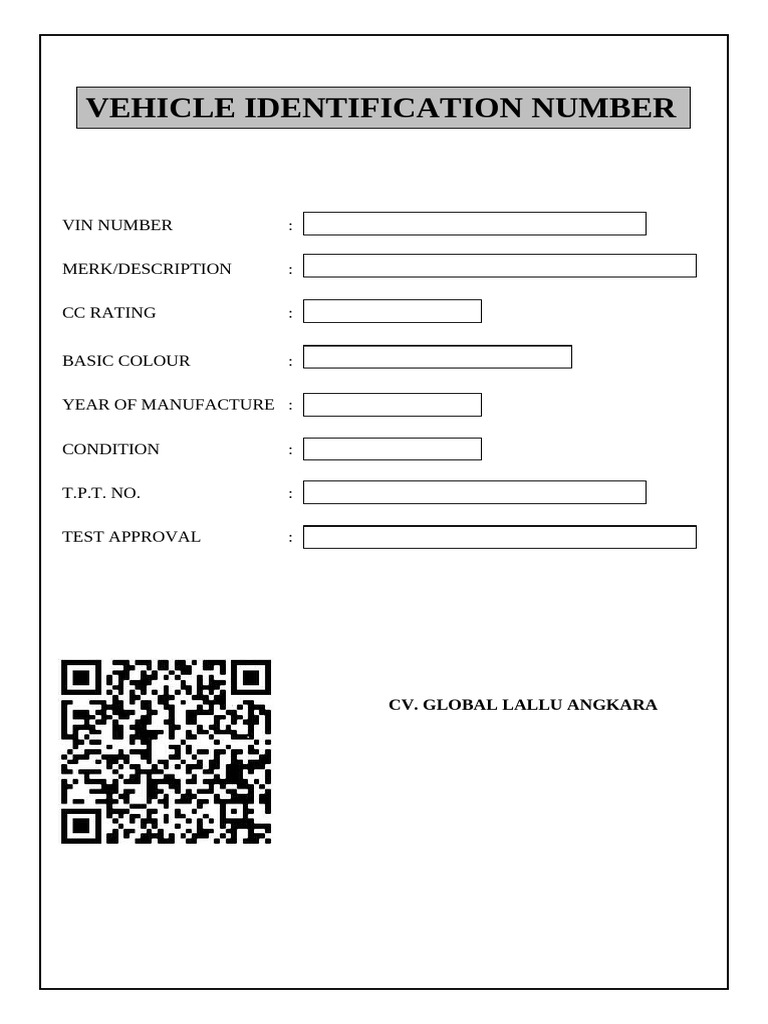 Vehicle Identification Number Details | PDF