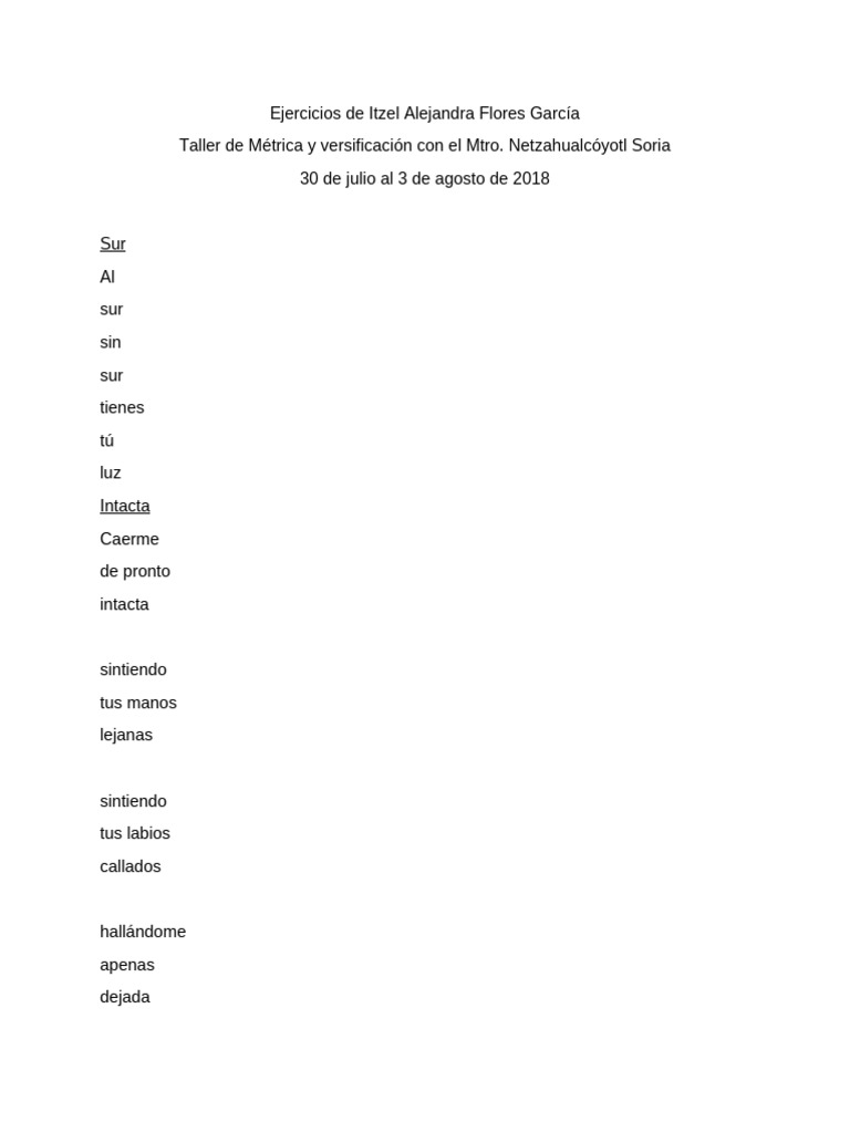 Versos de Itzel Flores | PDF