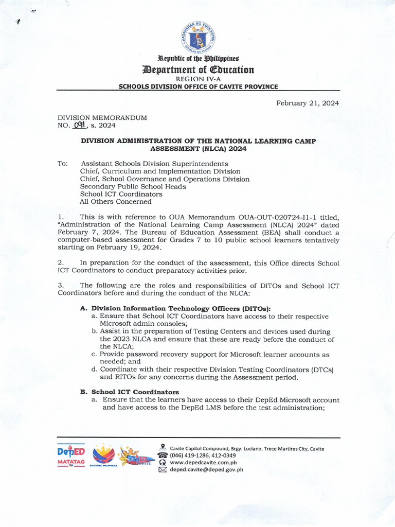 DM No. 091 S. 2024 | PDF