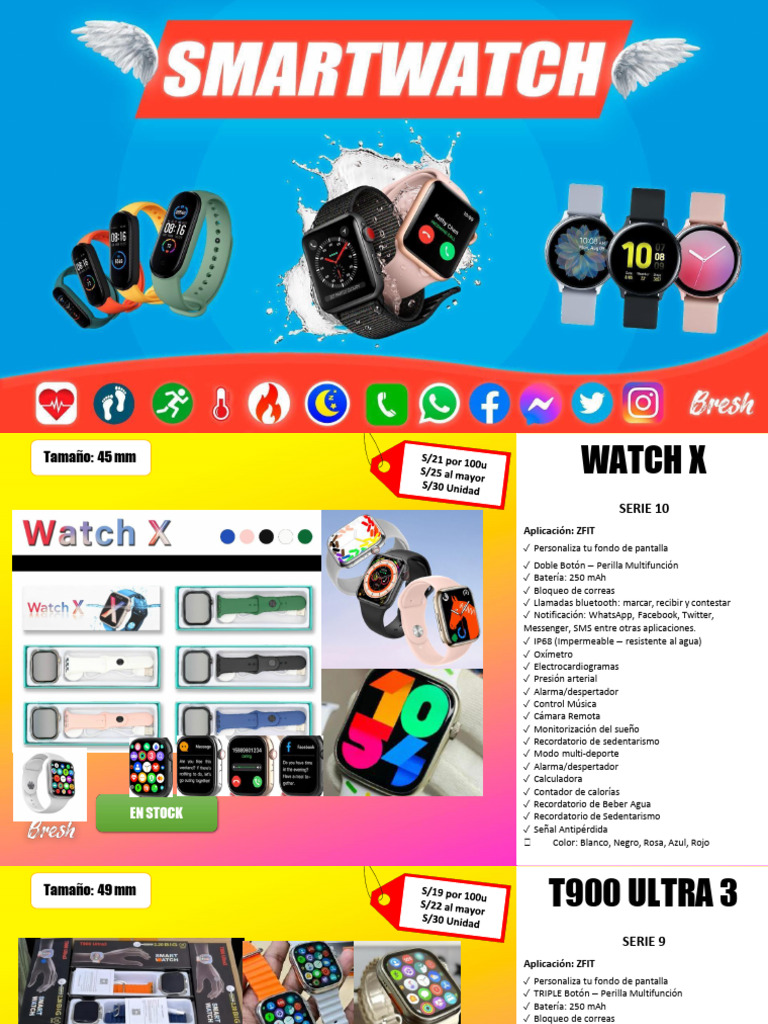 BRESH SMARTWATCH Y ACCESORIOS 2025 | PDF | Siri | Facebook