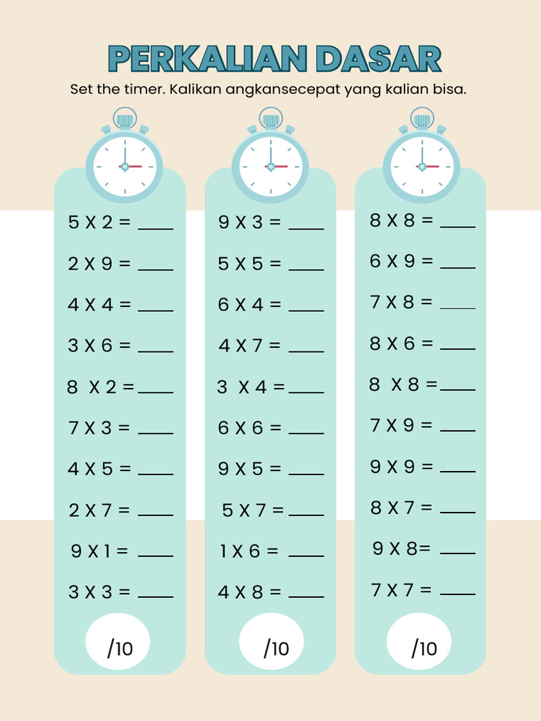 Fun Basic Multiplication Elementary Math Worksheet | PDF
