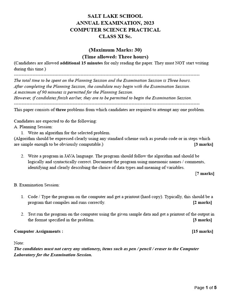 ComputerSc Annual XI PRACT 22-23 Final | PDF | Computer Program | Programming