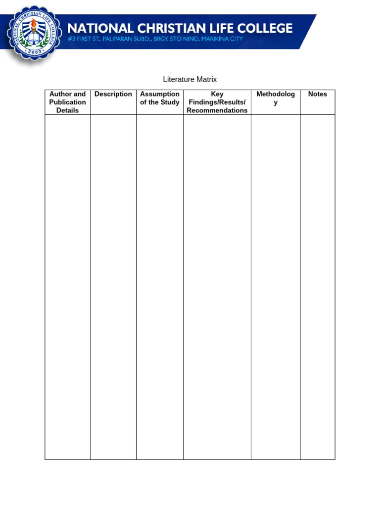 Literature Matrix | PDF