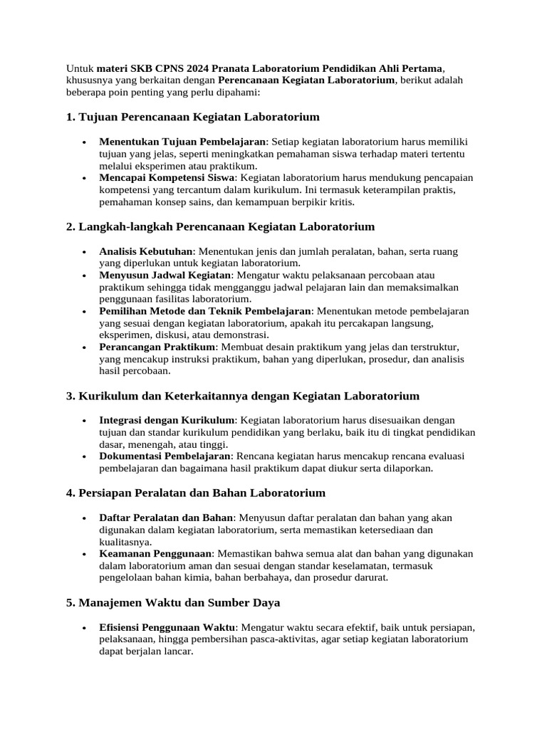 Materi SKB - Perencanaan Lab | PDF