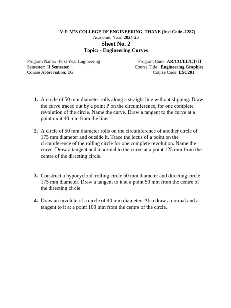 Sheet No 2 | PDF