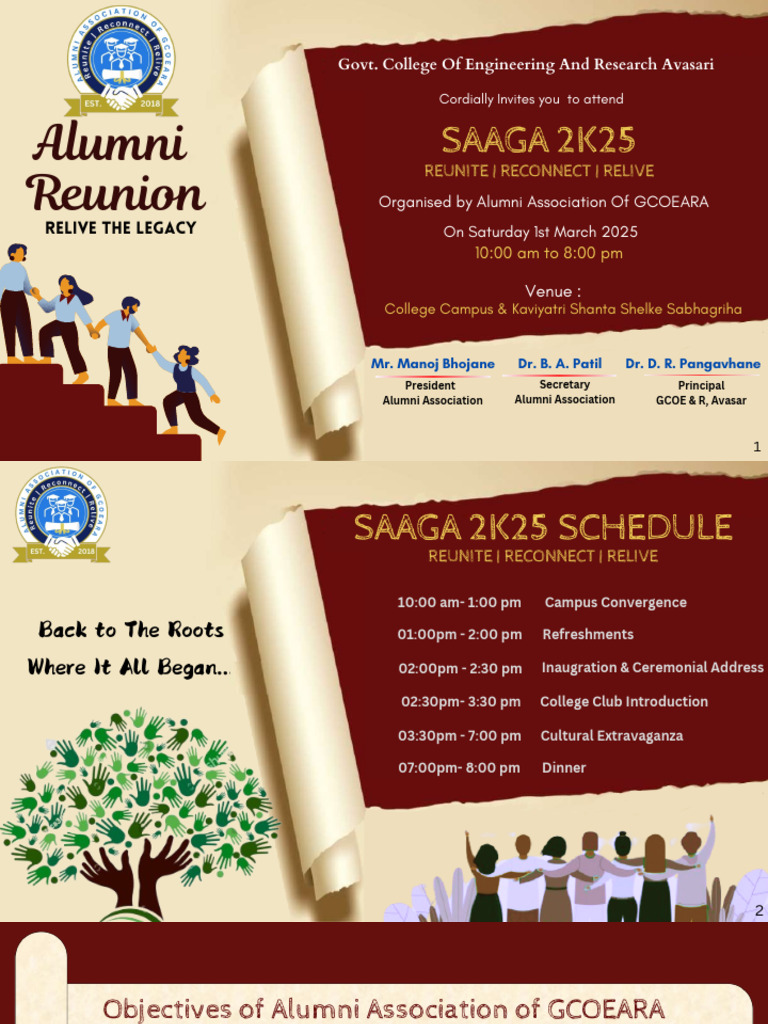 SAAGA 2K25 Alumni Reunion Invitation | PDF