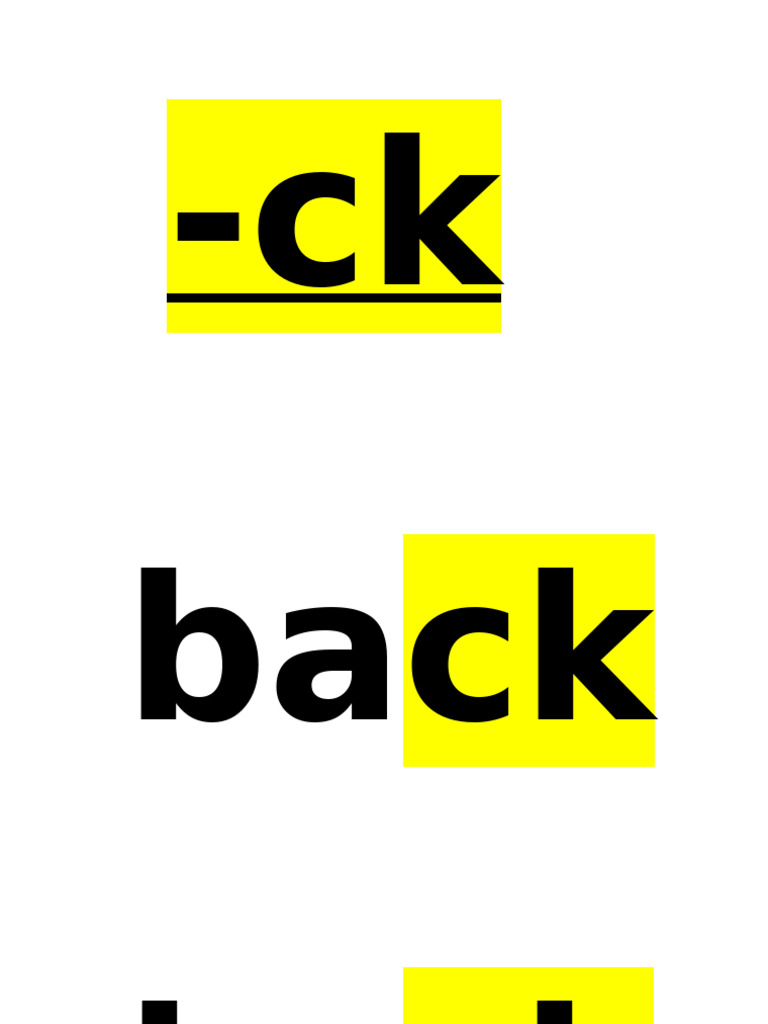 Rhyming Words List: -ack Words | PDF