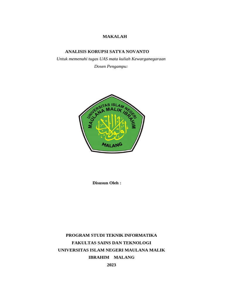 Makalah Analisis Kasus Korupsi | PDF