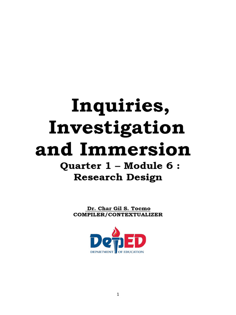 Q1 Module 6 - Research Design | PDF | Methodology | Case Study