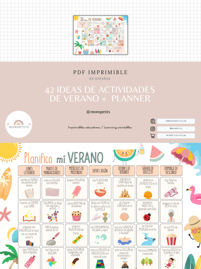 42 Actividades de Verano para Niños | PDF