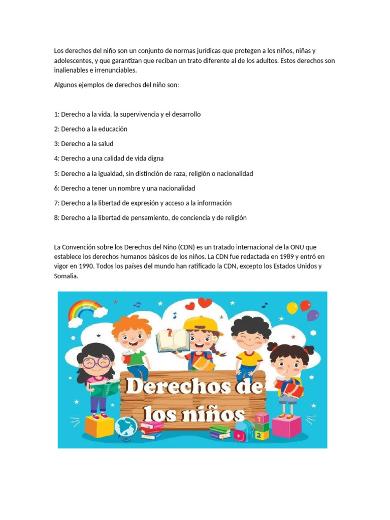 Ejemplos de derechos del niño | PDF