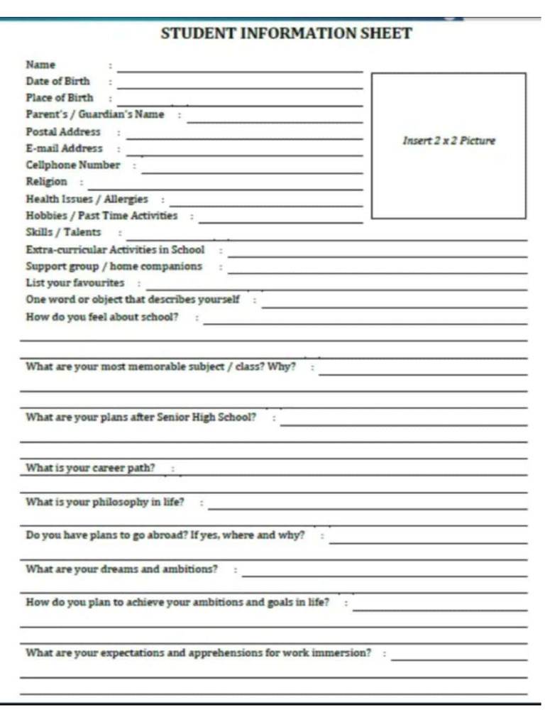 Information Sheet Sample | PDF