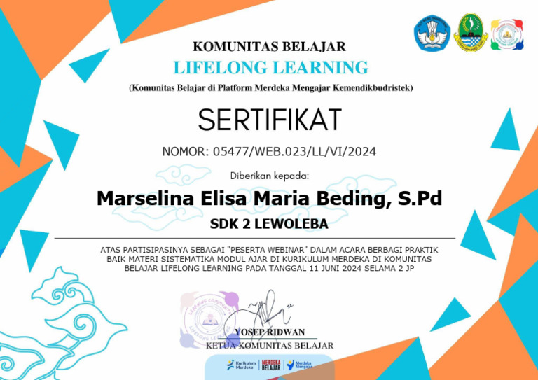 Sertifikat_Marselina Elisa Maria Beding juni | PDF