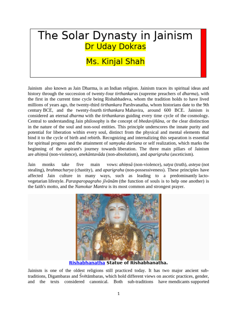 The Solar Dynasty in Jainism | PDF | Indian Religions