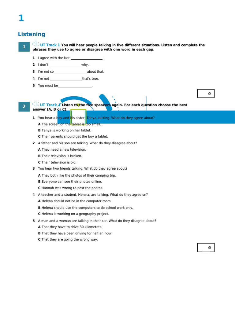 Optimise B1+ Unit 1 Test - Standard | PDF