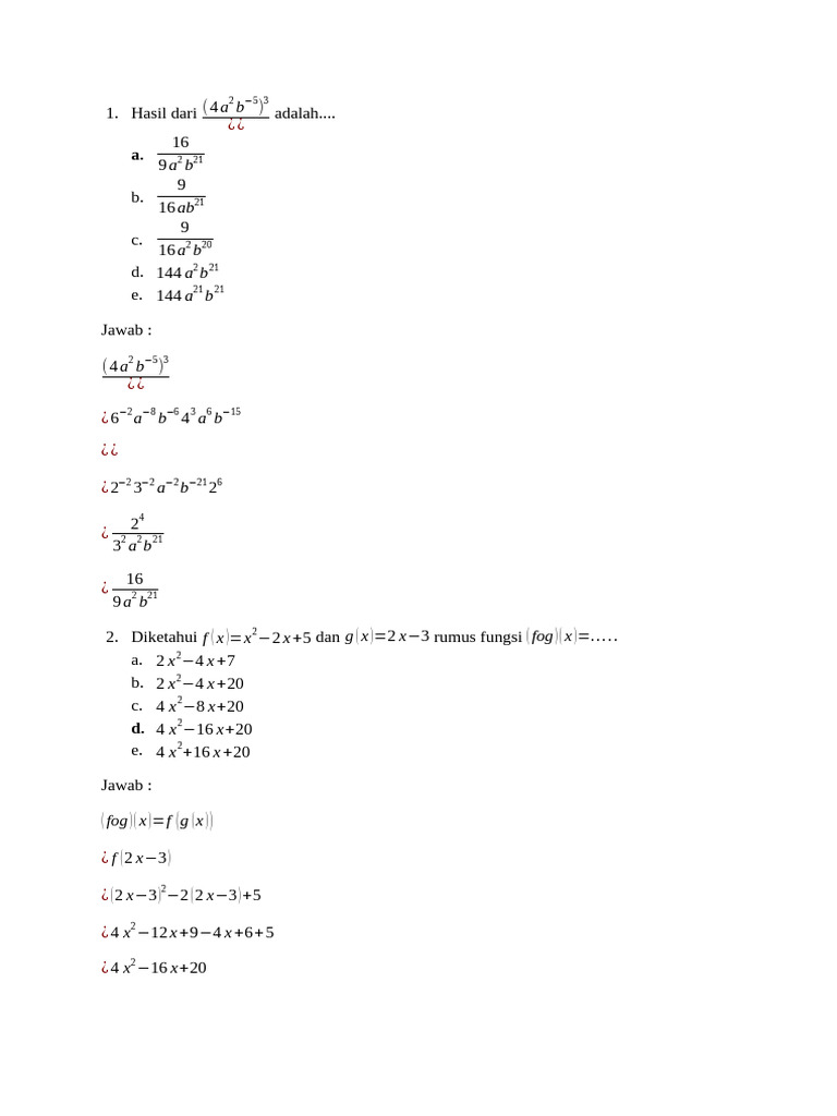 PROJECT SOAL UNBK MTK SMA | PDF