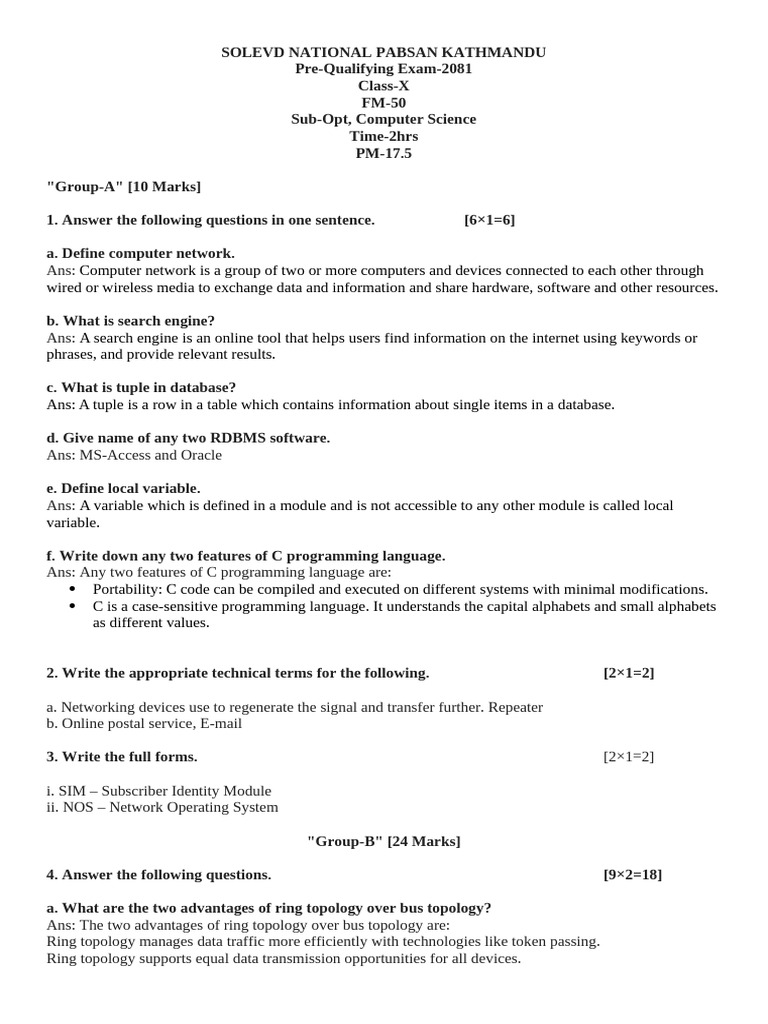 Solved Kathmandu Npabson 2081 | PDF | Databases | Microsoft Access