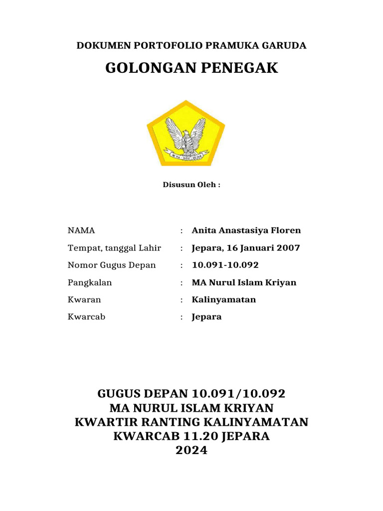 0. SAMPUL PORTOFOLIO PRAMUKA GARUDA 2024 (2) (2) | PDF