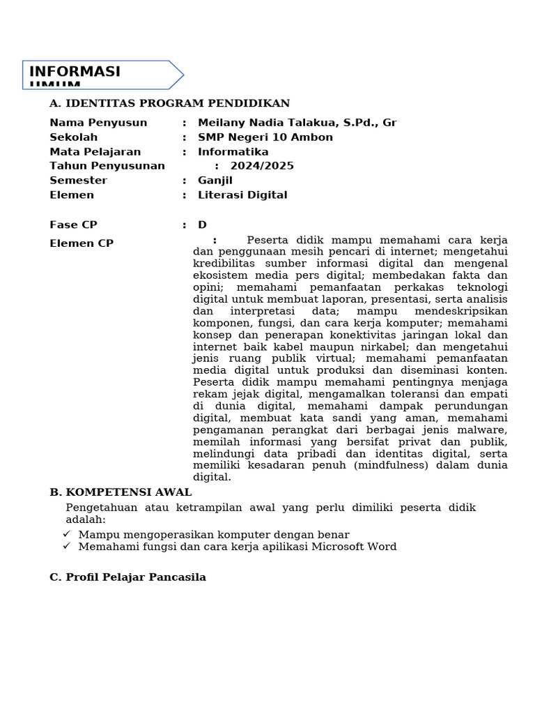 Modul Ajar Observasi MNT | PDF