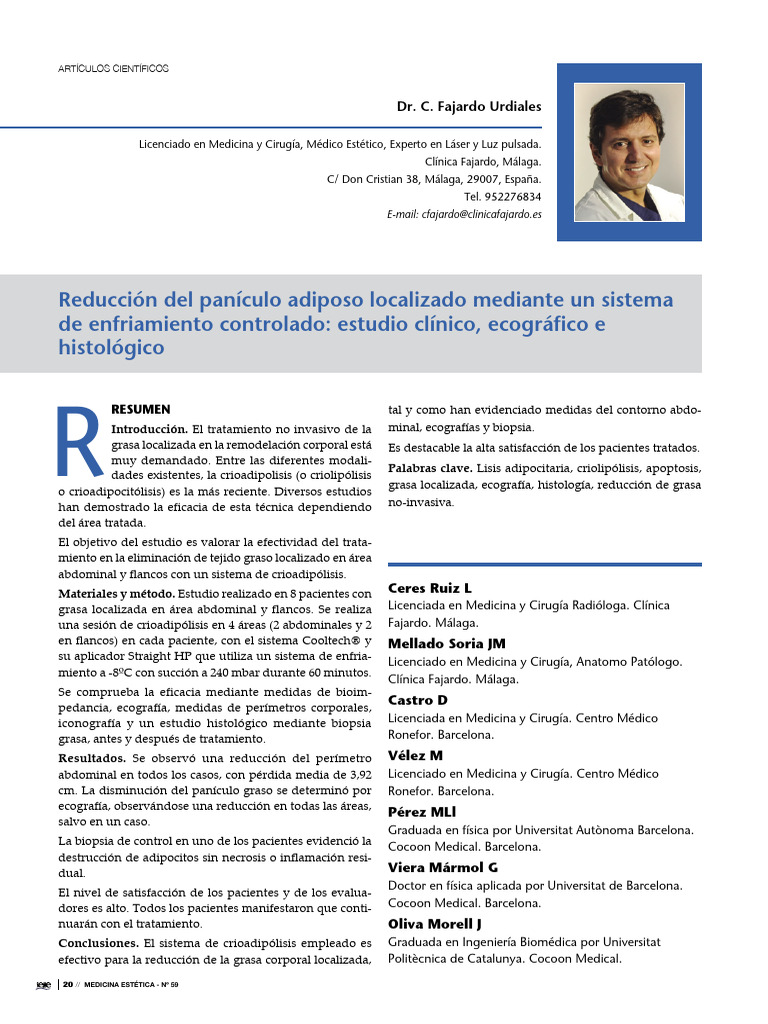 Reducción Del Panículo Adiposo Localizado Mediante Un Sistema de ...