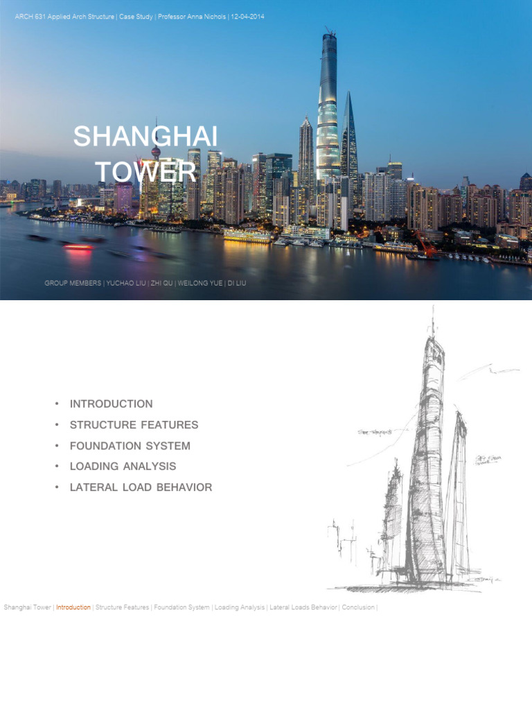 Shanghai Tower Structural Analysis Guide | PDF | Truss | Deep Foundation