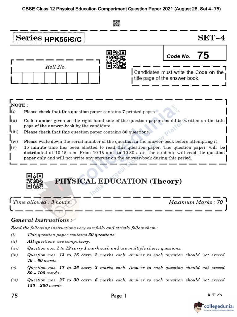 Series SET 4: Physical Education (Theory) | PDF | Carbohydrates | Dieting