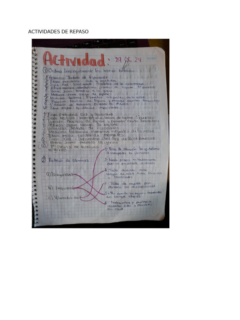 Actividades de Repaso | PDF