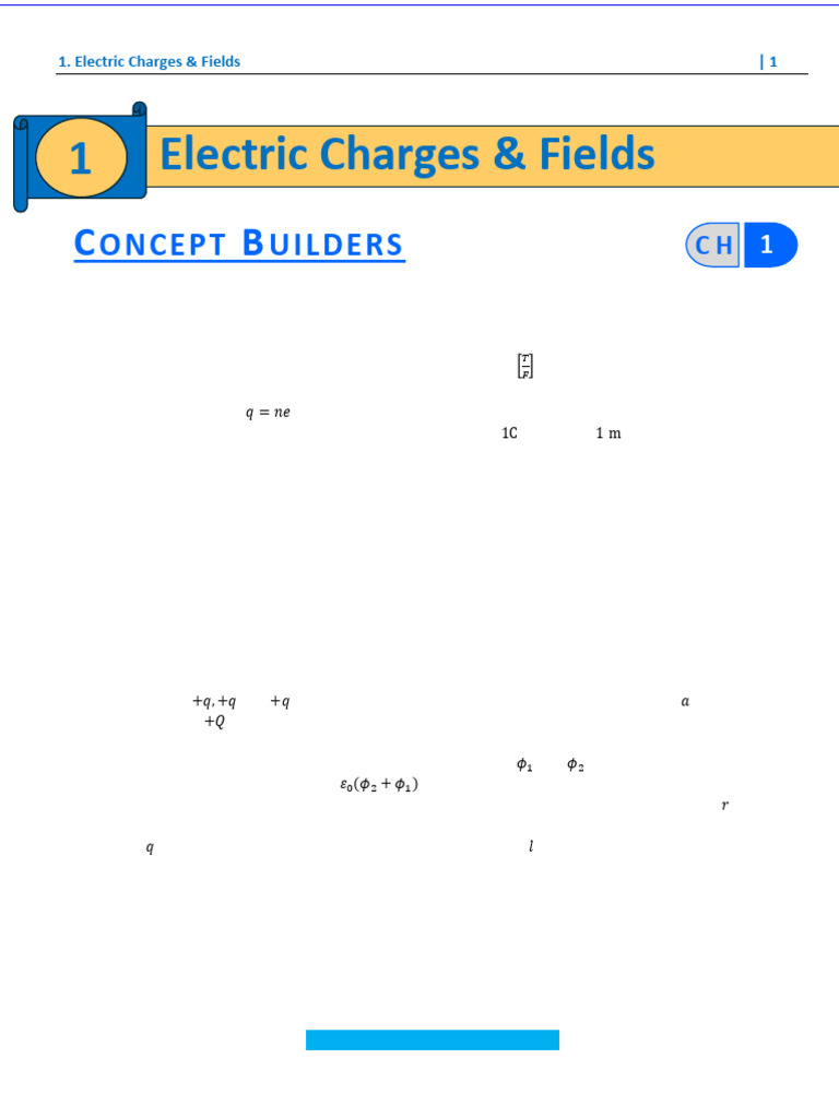 Electric Charges and Fields Concepts | PDF | Electric Field | Electric ...