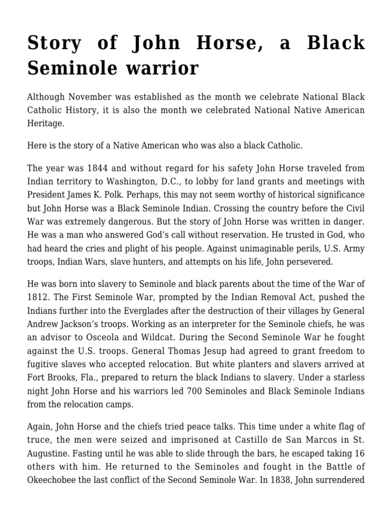 john horse | PDF | Seminole | Muscogee
