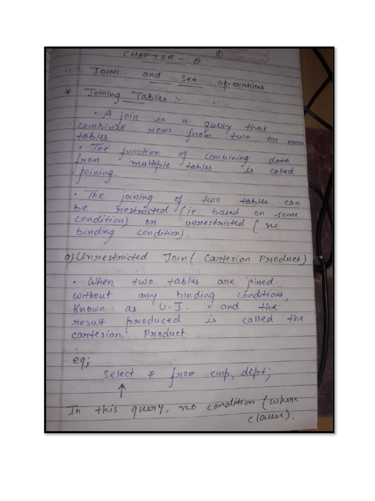 Chapter 8 Join and Set Operations Only Equi Joins | PDF