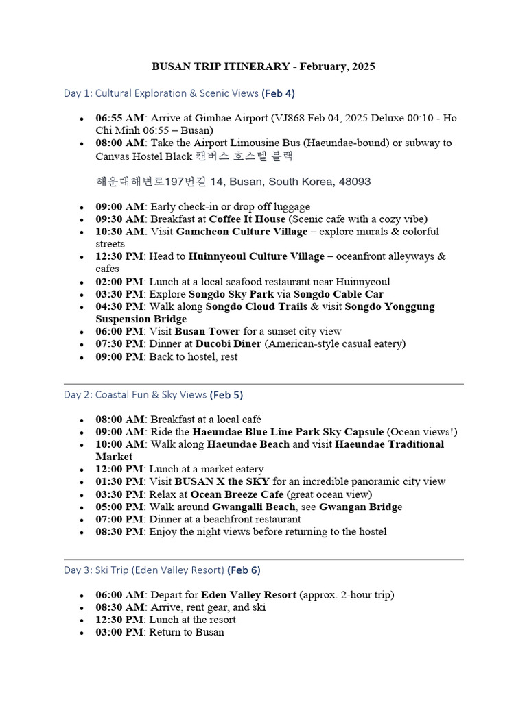 Busan Adventure for Young Travelers | PDF